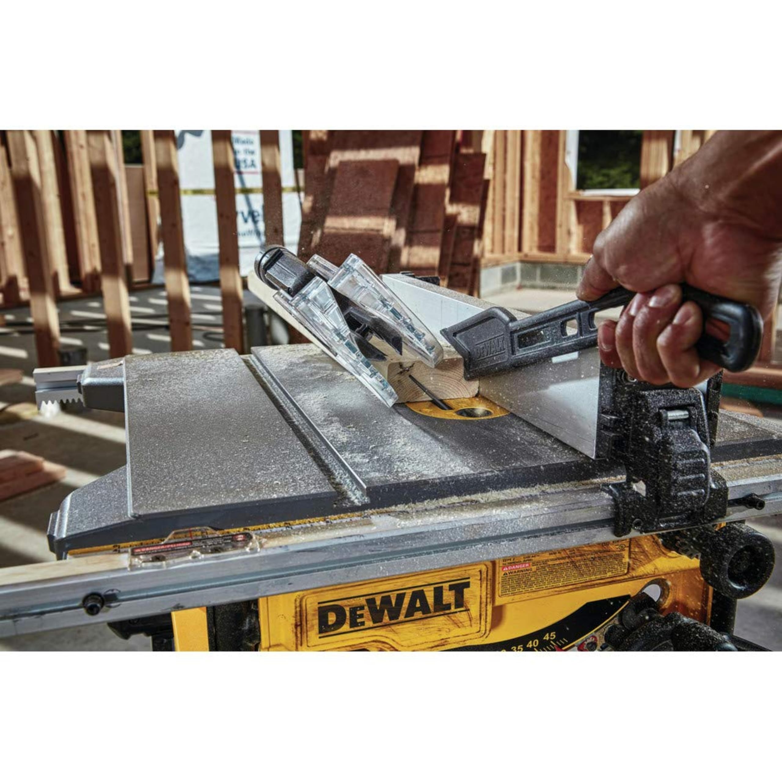 DEWALT Portable Table Saw with Stand, 8-1/4 inch, up to 48-Degree Angle Cuts (DWE7485WS)
