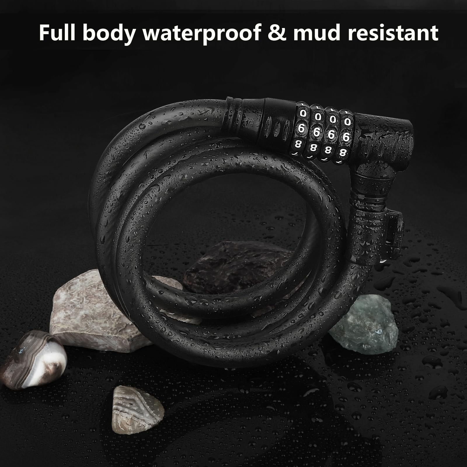 Bike Lock, E Scooter Lock 4-Digit Bike Combination Lock Compatible with Xiaomi M365/Pro2/Max/Ninebot/F Essential Scooter/Bicycle/Motor Lock Anti-Theft Ideal Lock 4ft Long with 12 Steel Bicycle Lock