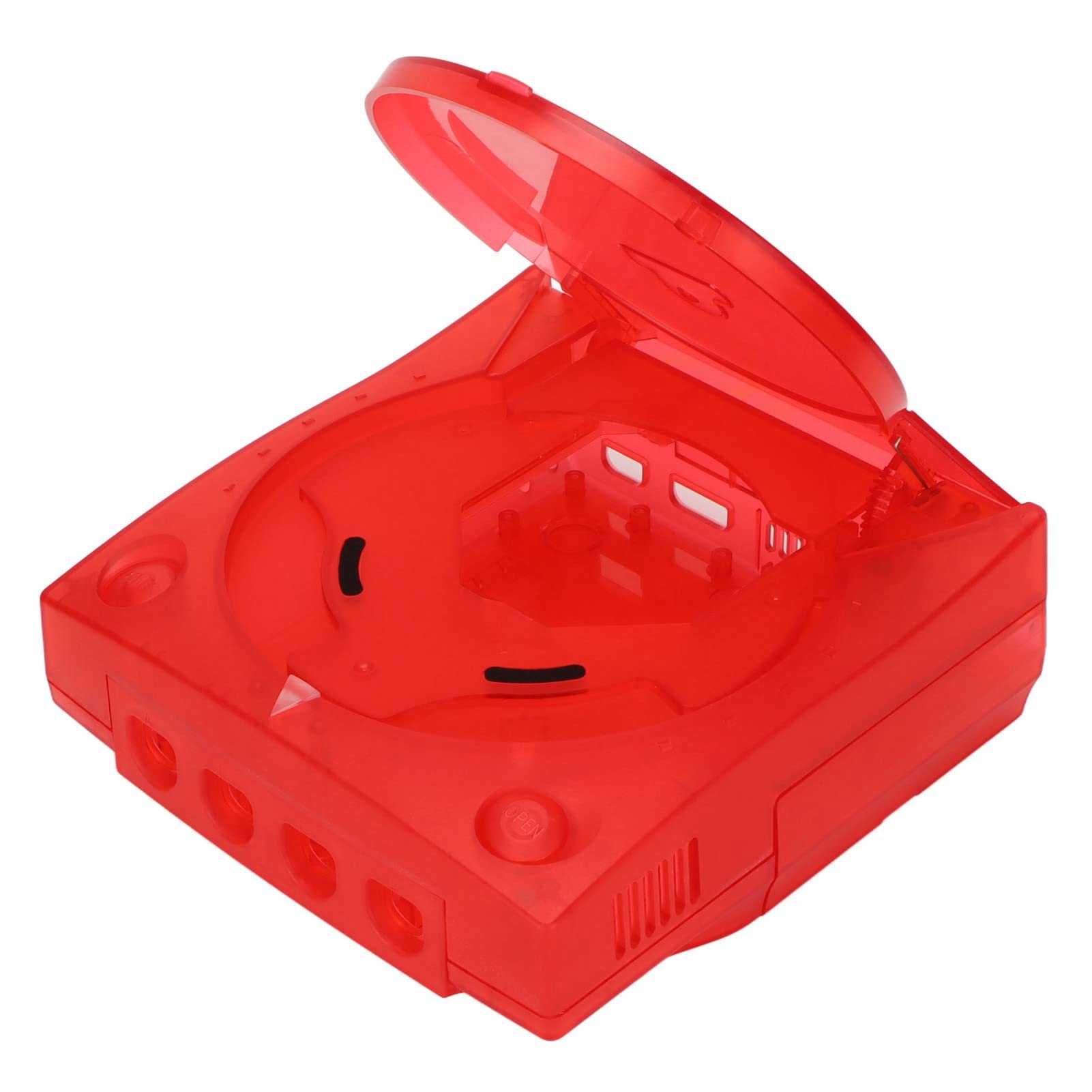Cuifati Game Console DC Translucent Case,for SEGA Dreamcast DC Translucent Case Retro Video Game Console Protective Housing Shell Translucent Red