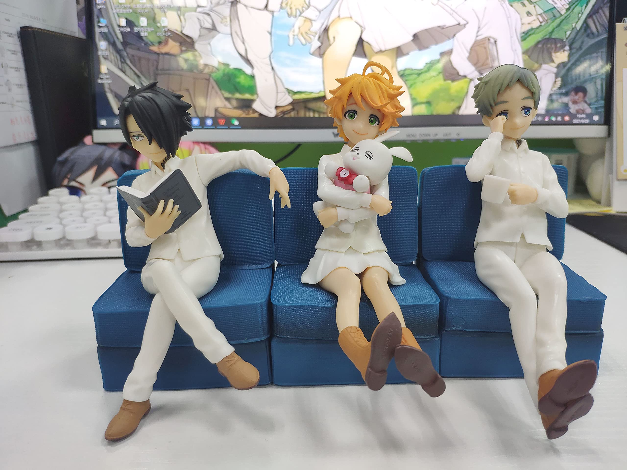 SHOCKTU The Promised Neverland Figure, Ray Norman Emma Figure Anime Figure Cute Cartoon Action Figures (Emma)
