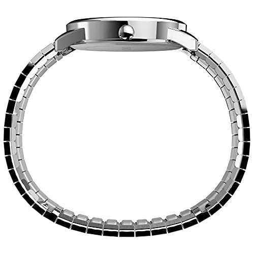 Timex Men's Easy Reader 35mm Perfect Fit Watch β Silver-Tone Case Blue Dial with Silver-Tone Expansion Band