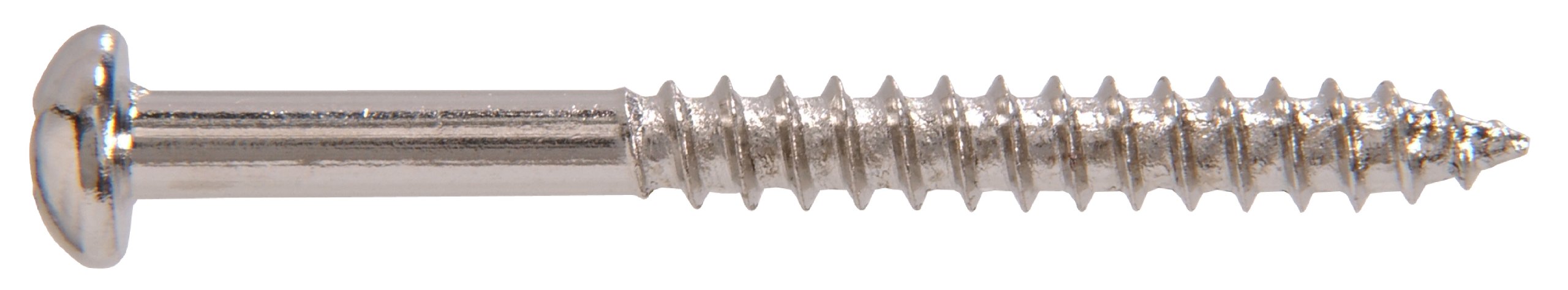 The Hillman Group 1231 8 X 1-1/2 in. Nickel Plated Round Head Phillips Wood Screw 30-Pack