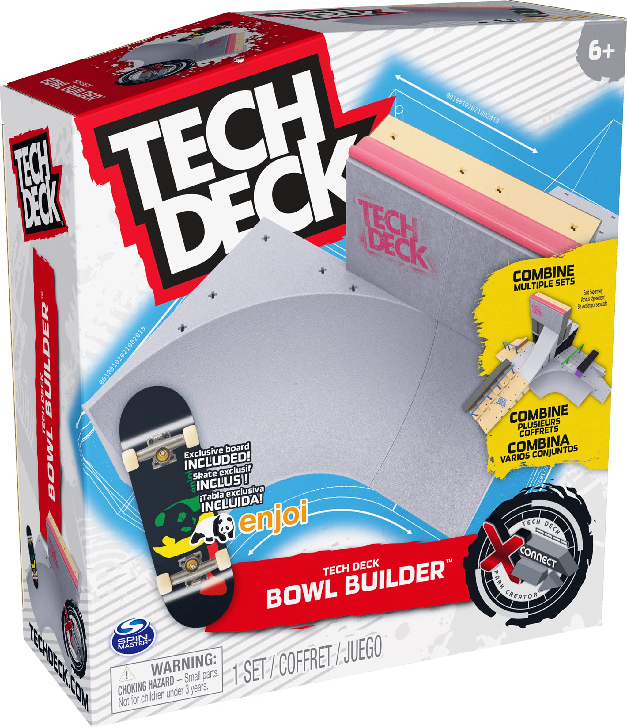 Tech Deck, Bowl Builder X-Connect Park Creator, Customizable and Buildable Ramp Set with Exclusive Fingerboard, Kids Toy for Ages 6 and up