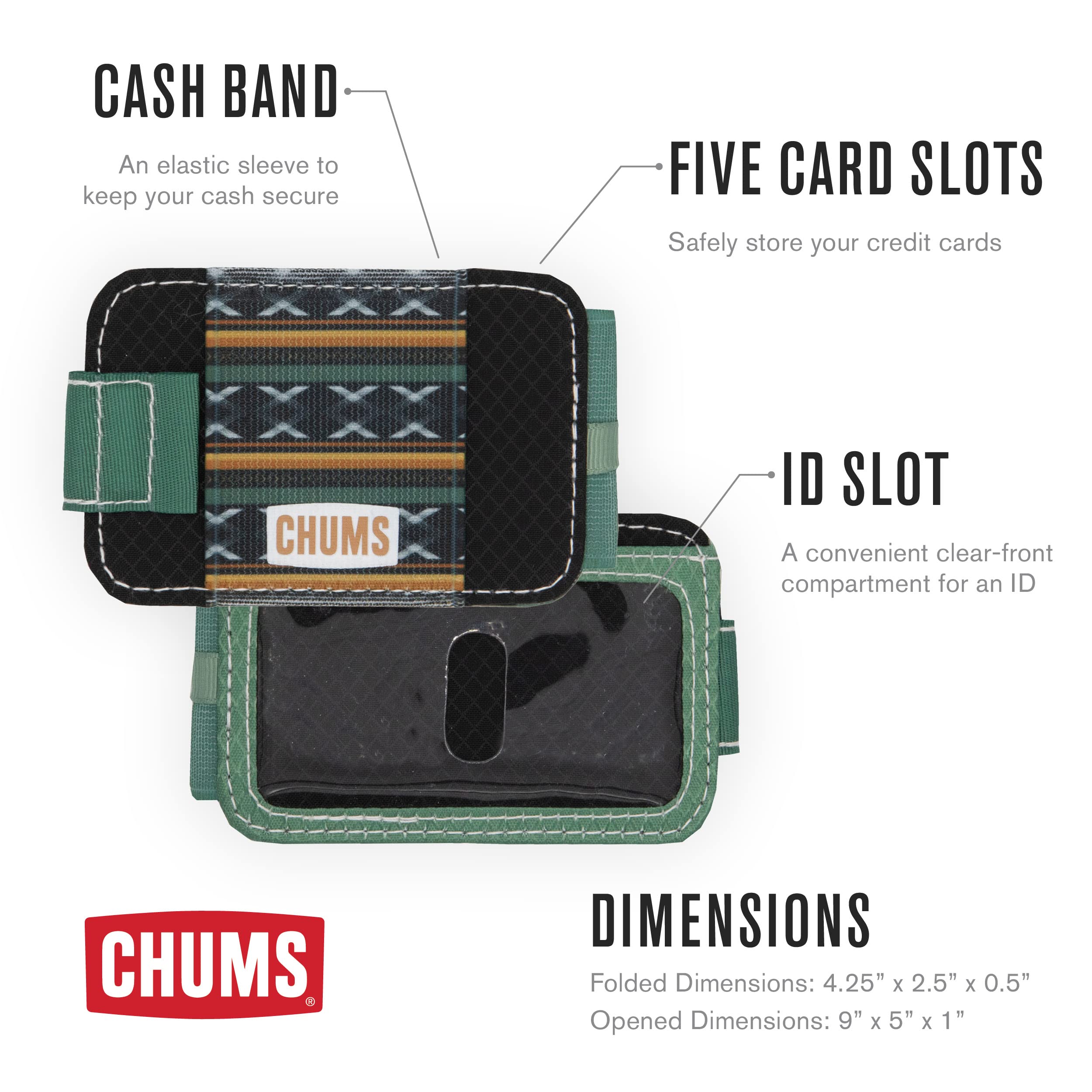 Chums Bandit unisex-adult Bi-Fold Polyester Wallet β Slim Reversible Card, ID and Money Holder (Orange/Tan/Navy), magenetic
