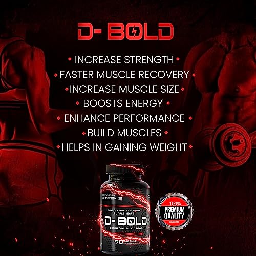 Extreme D-Bold | Mass & Weight Gainer Capsule for Fast Weight & Muscle Gain, Stamina & Strength, for Men & Women, Natural Alternative for Bulking - (90 Cap) (Pack of 1)