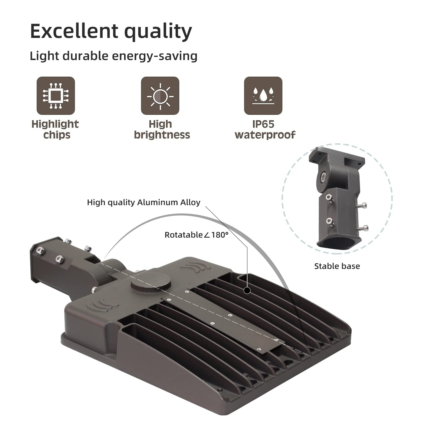 Feazac LED Parking Lot Light with Adjustable,Outdoor IP65 Shoebox Lights, 5700K, LED Street Lighting, 100-277V, Slip Fit Mount (150, Watts)