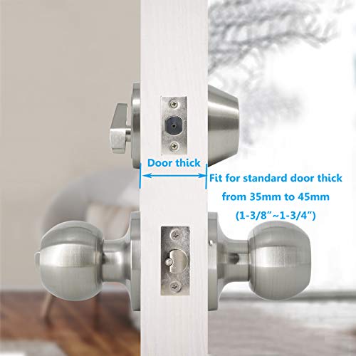 Gobrico Keyed Alike Entry Door Knob and Single Cylinder Deadbolt Lock Combo Set for Entrance and Front Door with Satin Nickel Finish,1 Pack