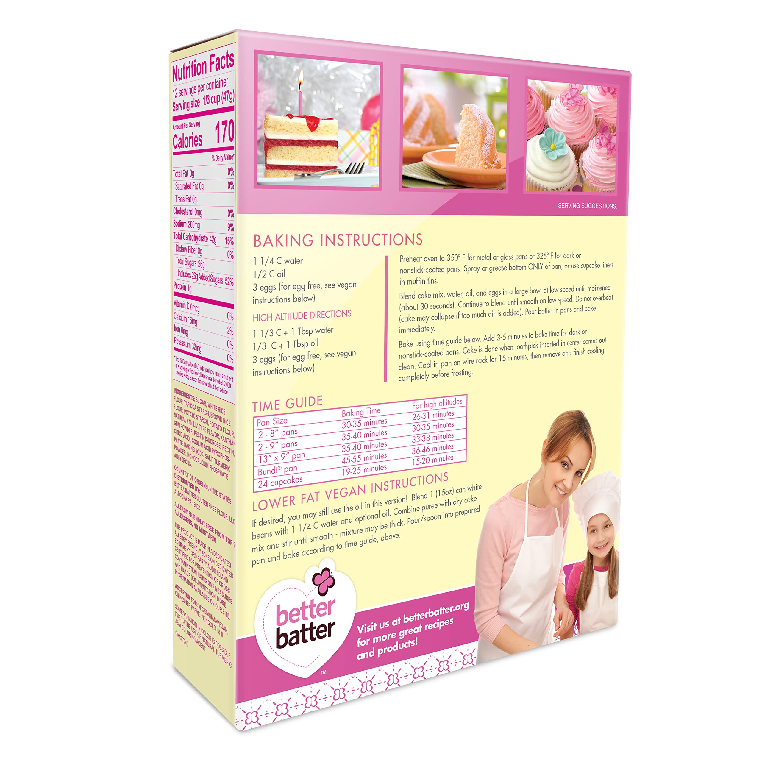 Better Batter Cake Mix Gluten Free Yellow -- 18.25 oz by Better Batter