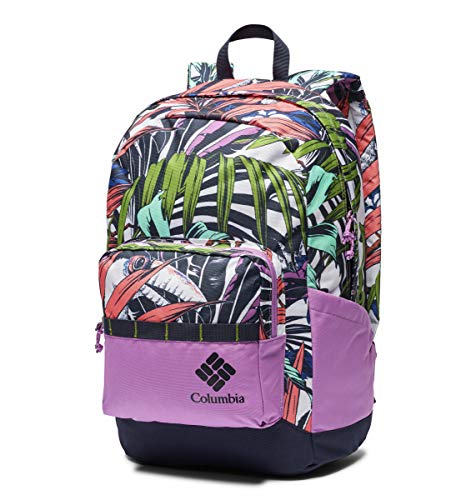 Columbia Zigzag 22L Backpack, Urban Pack, Laptop Sleeve, White Toucanical/Blossom Pink, One Size
