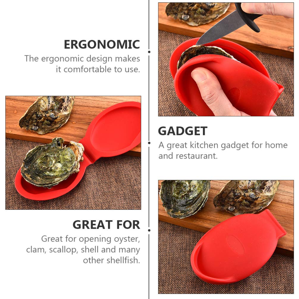 DOITOOL Oyster Shucking Clamp Silicone Oyster Holder Easy Oyster Opener Cooking Mitts Pinch Grips for Shell Hand Guard Opening Tool