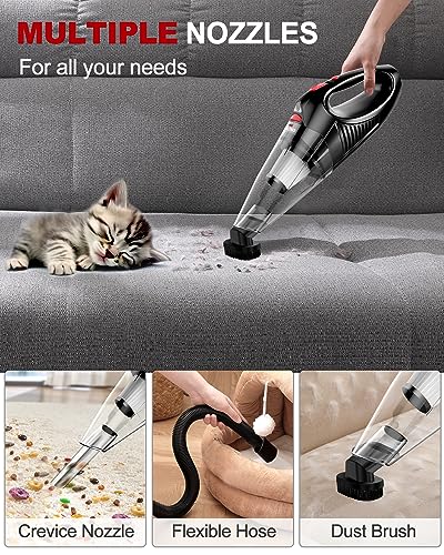 MELOHO Car Vacuum Cleaner High Power, Portable Handheld Vacuum Cordless Rechargeable with Fast Charge Tech, Huge Motor & Large-Capacity Battery, Powerful Wireless Hand Held Vacuum for Pets, Car, Home