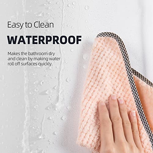 Titanker White Shower Curtain Liner 72 x 72 Plastic Shower Liner Washable Inside Shower Curtain Liner PEVA Shower Curtains for Bathroom with Magnets and Rustproof Metal Grommet Holes