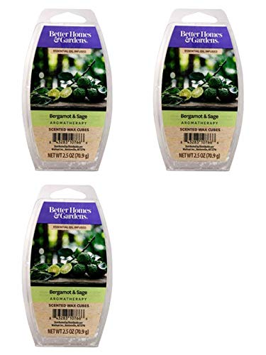 Better Homes and Gardens Bergamot & Sage Essential Oil Infused Wax Cubes - 3-Pack
