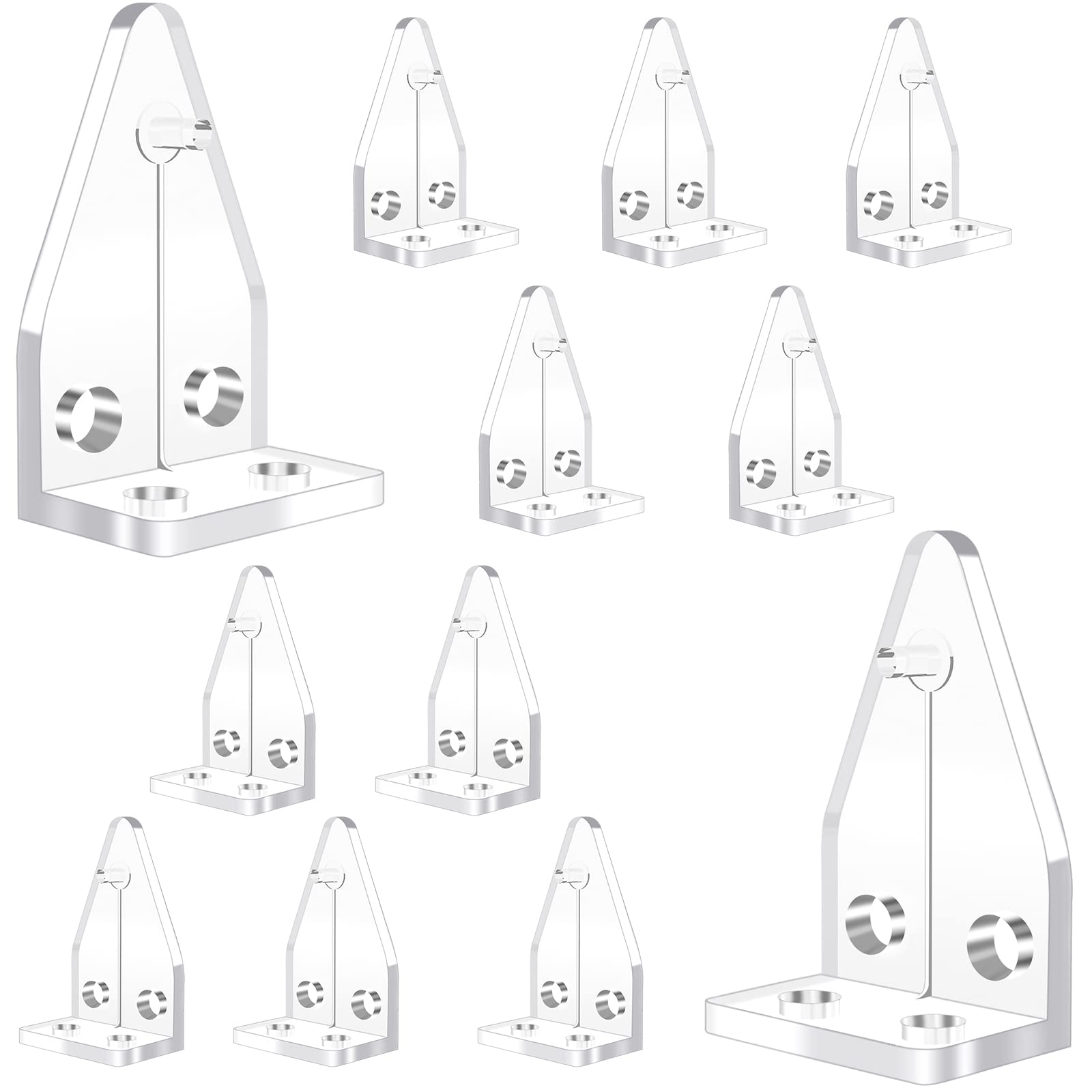 Blind Hold Down Brackets, 12PCS Mini Blind Holder Bracket Clear Plastic Door Blinds Bottom Bracket Window Horizontal Blinds Shades Brackets Replacement Parts
