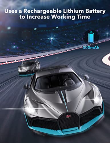 MIEBELY Bugatti Divo Remote Control Car, Rechargeable High Speed Toy Car 12km/h Officially Authorized Model Car 2.4Ghz Vehicle Racing Hobby Rc Car Children, Adults with LED Lights Birthday Gift