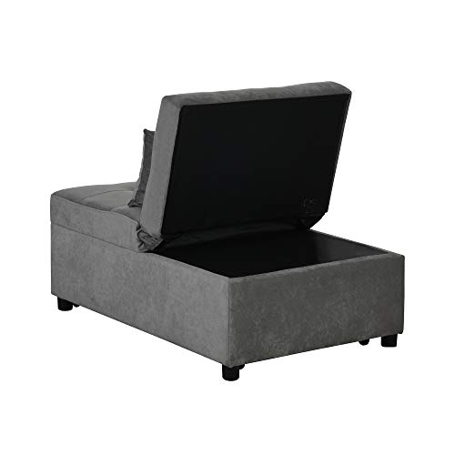 Gray Sofa Bed with Storage(Folding)