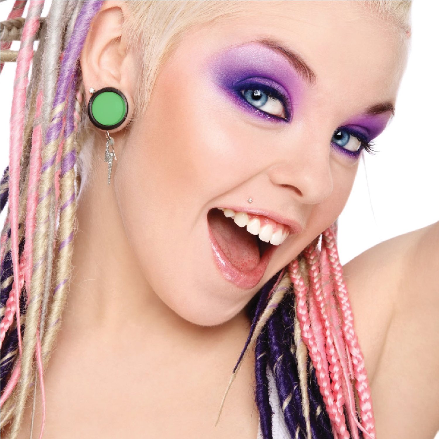BodyJ4You 42PC Gauges Kit Ear Stretching 8G-12mm Tapers Plugs Green Silicone White Acrylic Set