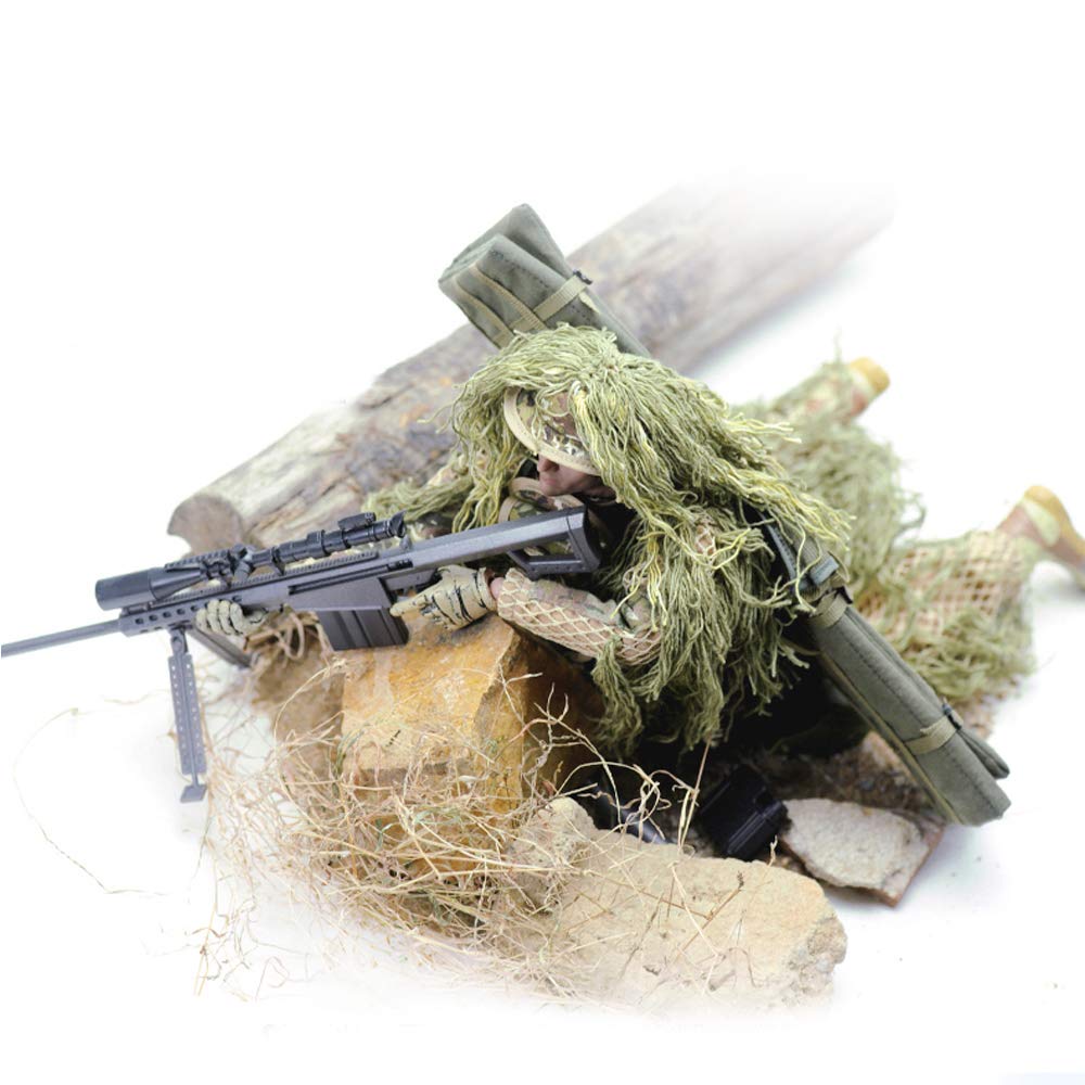 ViiKONDO 1/6 Scale Jungle Sniper Action Figure Toy Army Men 12inch Soldier Figurine Model Full Set Collection Weapon Accessories Military Fan Gift