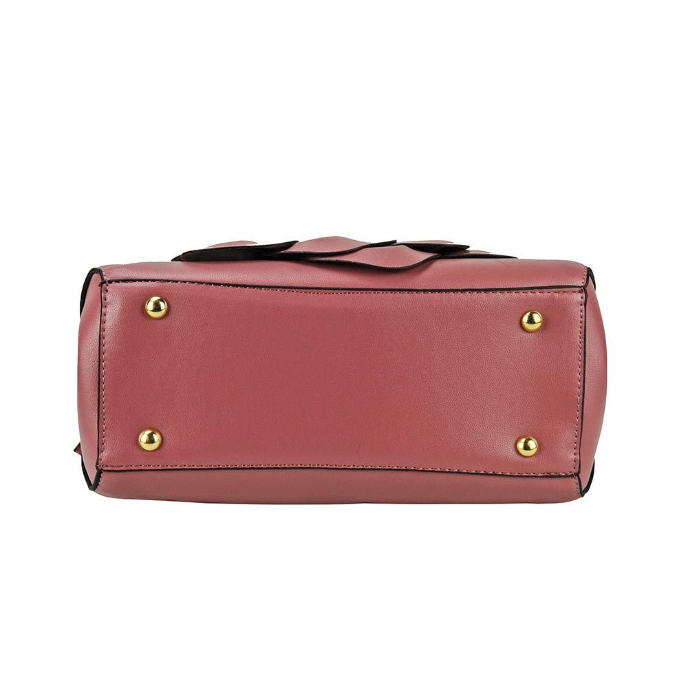 Sibalasi Women’s Flower Leather Top-Handle bag Small Floral Shoulder Bag Designer Handbags Handmade Purse (B-PI)