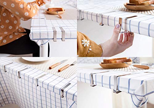 Tablecloth Clips,Picnic Table Clip,Stainless Steel Table Clips Rust-Free,Windproof for Outdoor Indoor Party, Camping, Wedding (Pack of 12)
