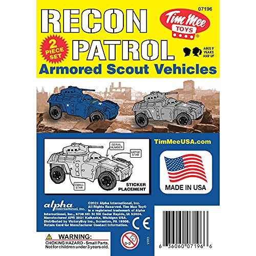 TimMee Recon Patrol Armored Cars - Plastic Army Men Scout Vehicles USA Made