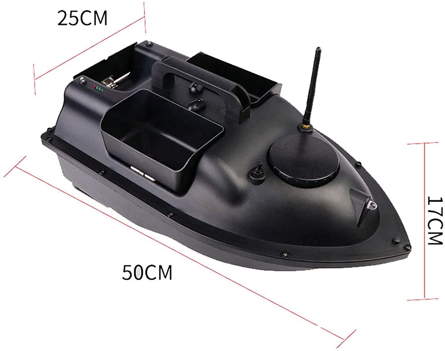 CICOLO 500M 3 Hoppers GPS Fishing Bait Boat -Fishing Bait Boat Fish Finder -2Kg Loading 500M Remote Control Double Motor Night Light,with Sonar Sensor,Handbag