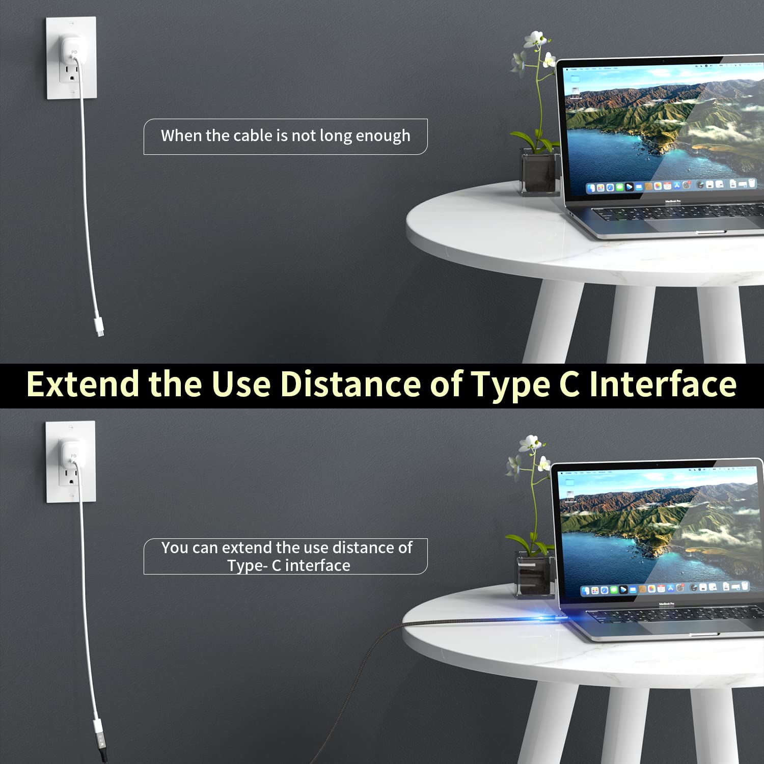 ConnBull Cable for Thunderbolt 4 40Gbps, USB-C Cable Flexible Supports 100W Charging / 8K@60Hz Video Compatible with Mac Studio M1 Max/Ultra and USB4 Devices, Black (0.8M)
