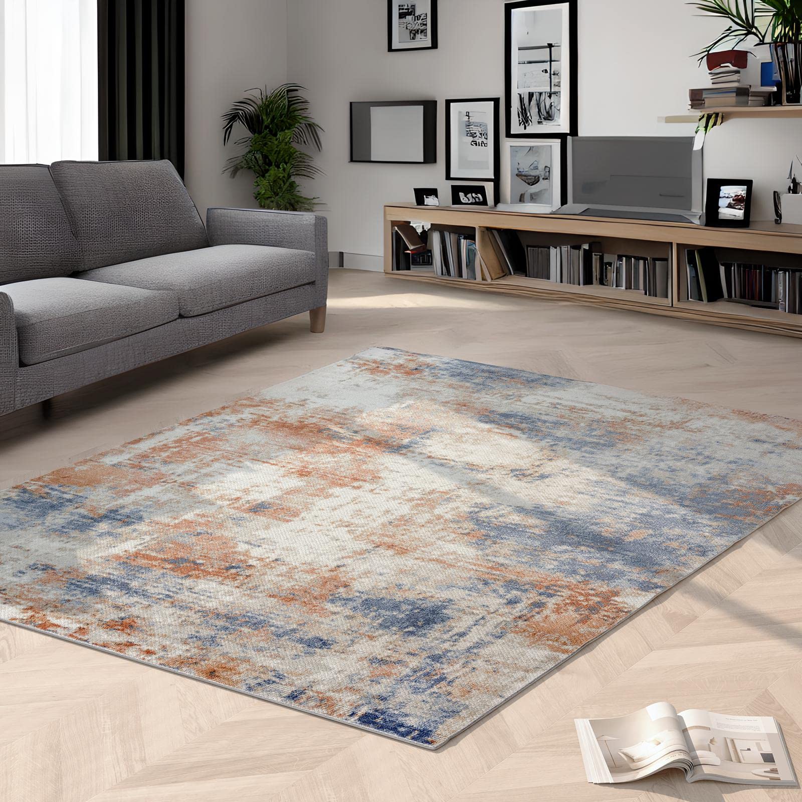 FairOnly 5x7 Area Rug Modern Abstract Rugs for Living Room Bedroom Rugs Persian Boho Area Rug, Non-Slip Non-Shedding Rugs Vintage Rugs,Bohemian Large Area Rug Floor Carpet Mat,5X7