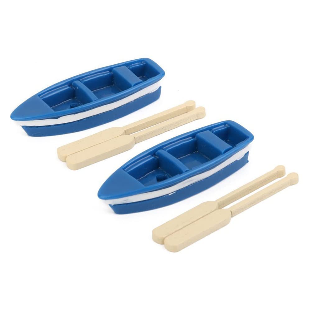 Ciieeo 2 Sets Micro Boat Micro Landscape Ornament Miniature Boat Micro Landscape Boat Mini House Boat