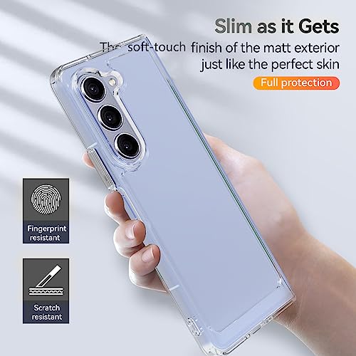 Osophter for Samsung Galaxy Z-Fold-5 Case: Clear Transparent Unisex Anti-Yellow Shockproof Protective Cell Phone Cover(HD-Clear)
