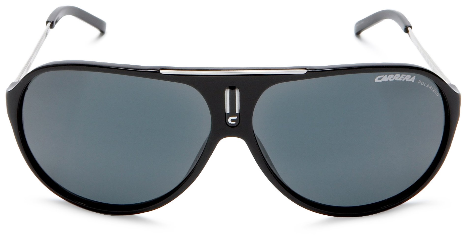 Carrera unisex adult Hot/S Sunglasses, Black and Palladium Frame/Grey Lens, 64 mm US