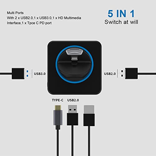 Console TV Dock Station, USB 3.0 5 in 1 Portable Replacement Game Console Dock Type C for TV