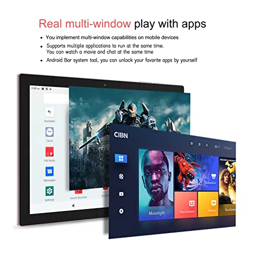 Tablets 10 inch Tablet Android, 64GB ROM & 512GB Expand, 2+8MP Dual Camera, WiFi, Bluetooth, 1280x800 IPS Touch Screen Computer Tablet PC, 6000mAh Battery, Google GMS Certified Tablet, Pink