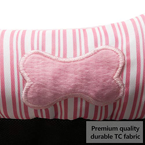 Hollypet TC Fabric Plush Small Dog Cat Bed Self-Warming Pet Bed, Pink