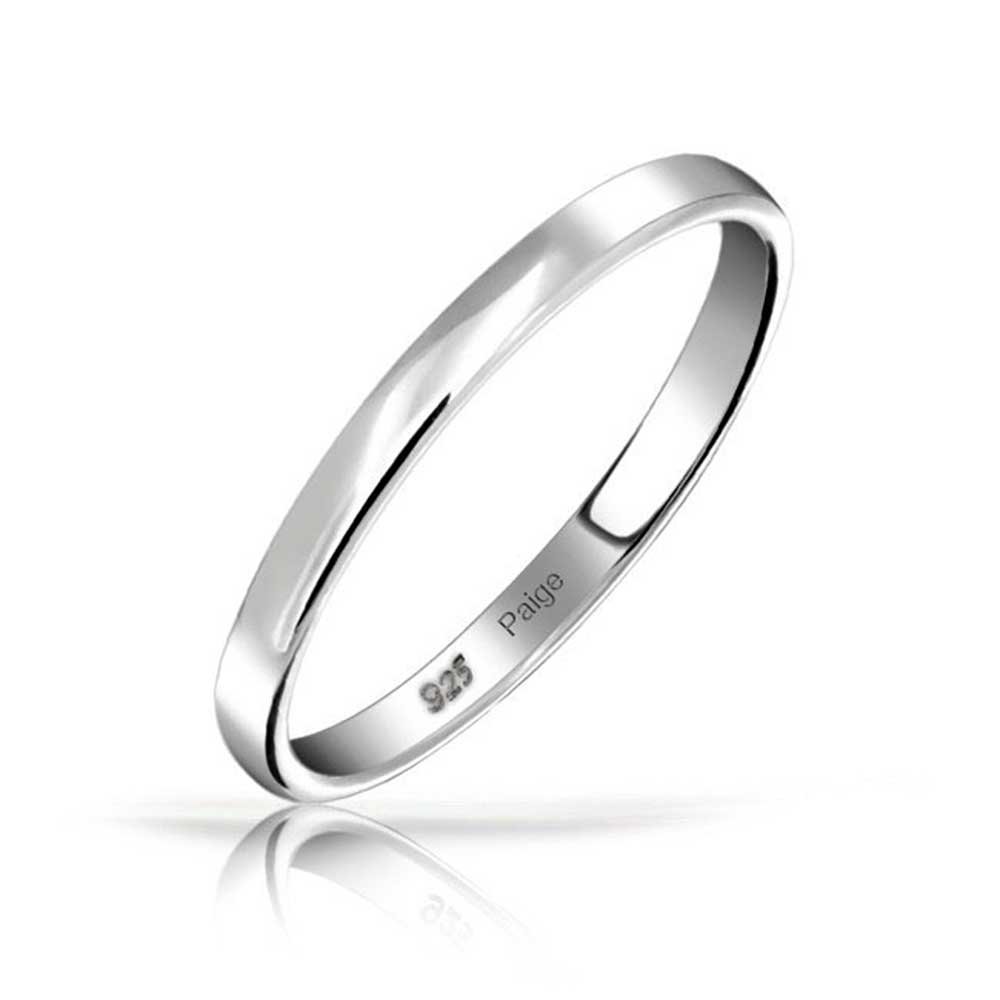 Bling Jewelry Minimalist Simple .925 Sterling Silver Couples Wedding Band Ring Or Thumb Ring For Women For Men 3MM