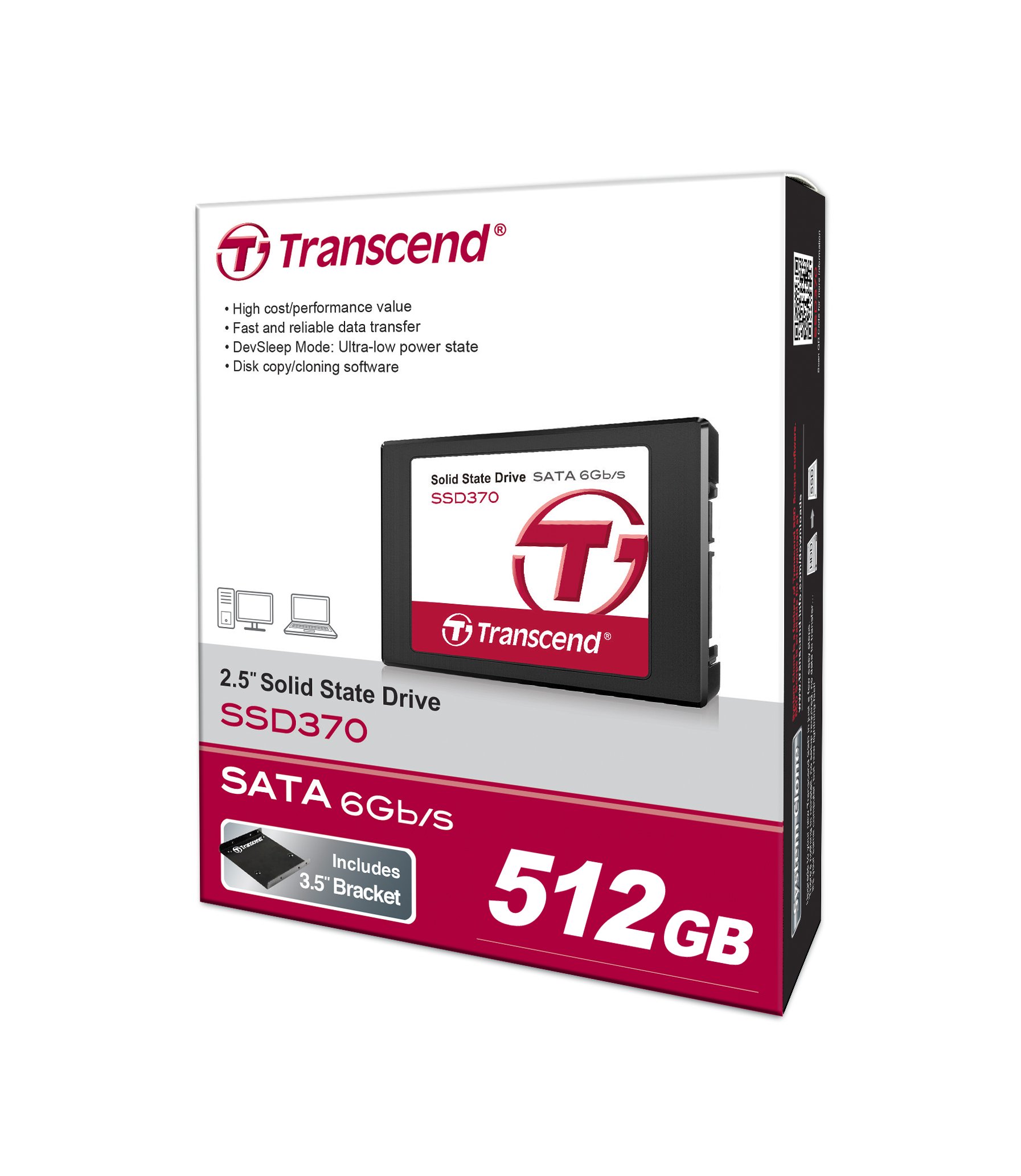 Transcend 512GB MLC SATA III 6Gb/s 2.5-Inch Internal Solid State Drive 370 (TS512GSSD370)