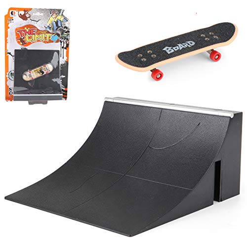 SILICPS Finger Skateboard Park with Stair&Handrails, Mini Skate Park Kit Ramp with Tools for Fingerboards Ultimate Parks Training Props Interactive Tabletop Freestyle Skate Game