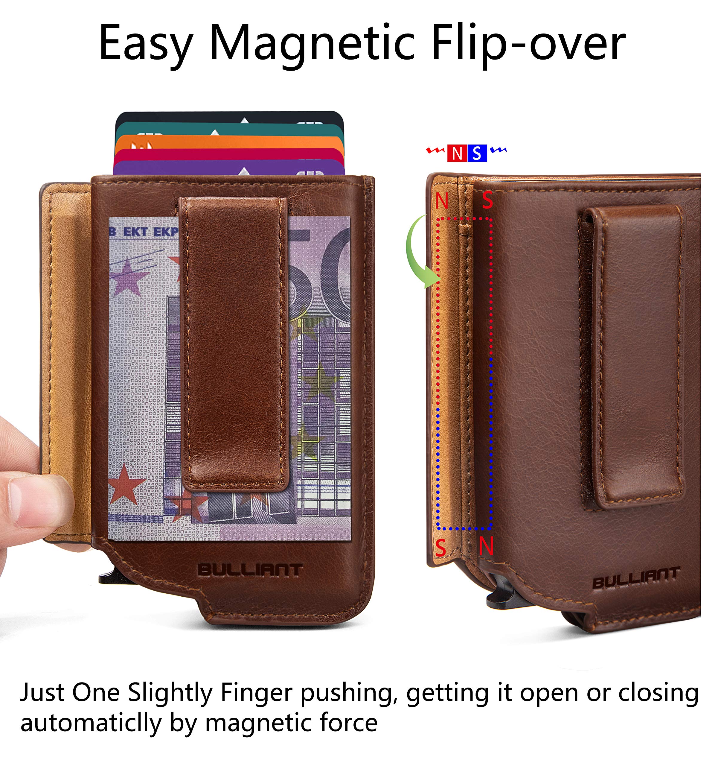 Bigant Mens Slim Wallet Card Holder, Aluminium Money Clip Wallet fot Gift Men 8 Cards,RFID Blocking