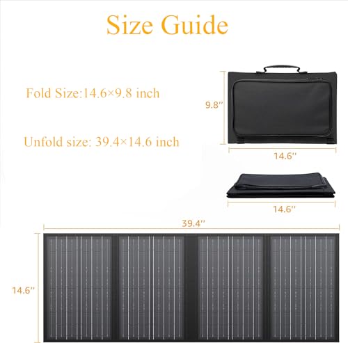 ENGINSTAR 60W Foldable Solar Panel Charger with 18V DC Outlet for Portable Power Stations EnginStar/Jackery/Rockpals/Flashfish, Portable Solar Generator with QC 3.0 for Outdoor Camping Van RV Trip