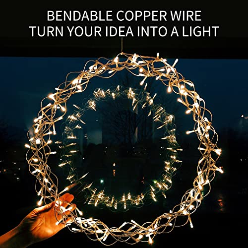 VITOOTE Twinkle Star 66ft 480 LED String Lights Outdoor, Waterproof Connectable Hanging Light for Party Decor, Wedding Party Home Garden Hotel Christmas Lights(Warm White)