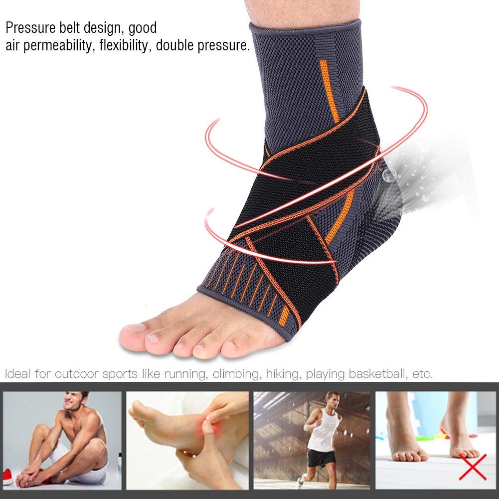 Compression Brace, Elastic Strap Ankle Wrap, Fascitis Pain Injury Recovery for Running for Basketball(Ladies' One Size (S))