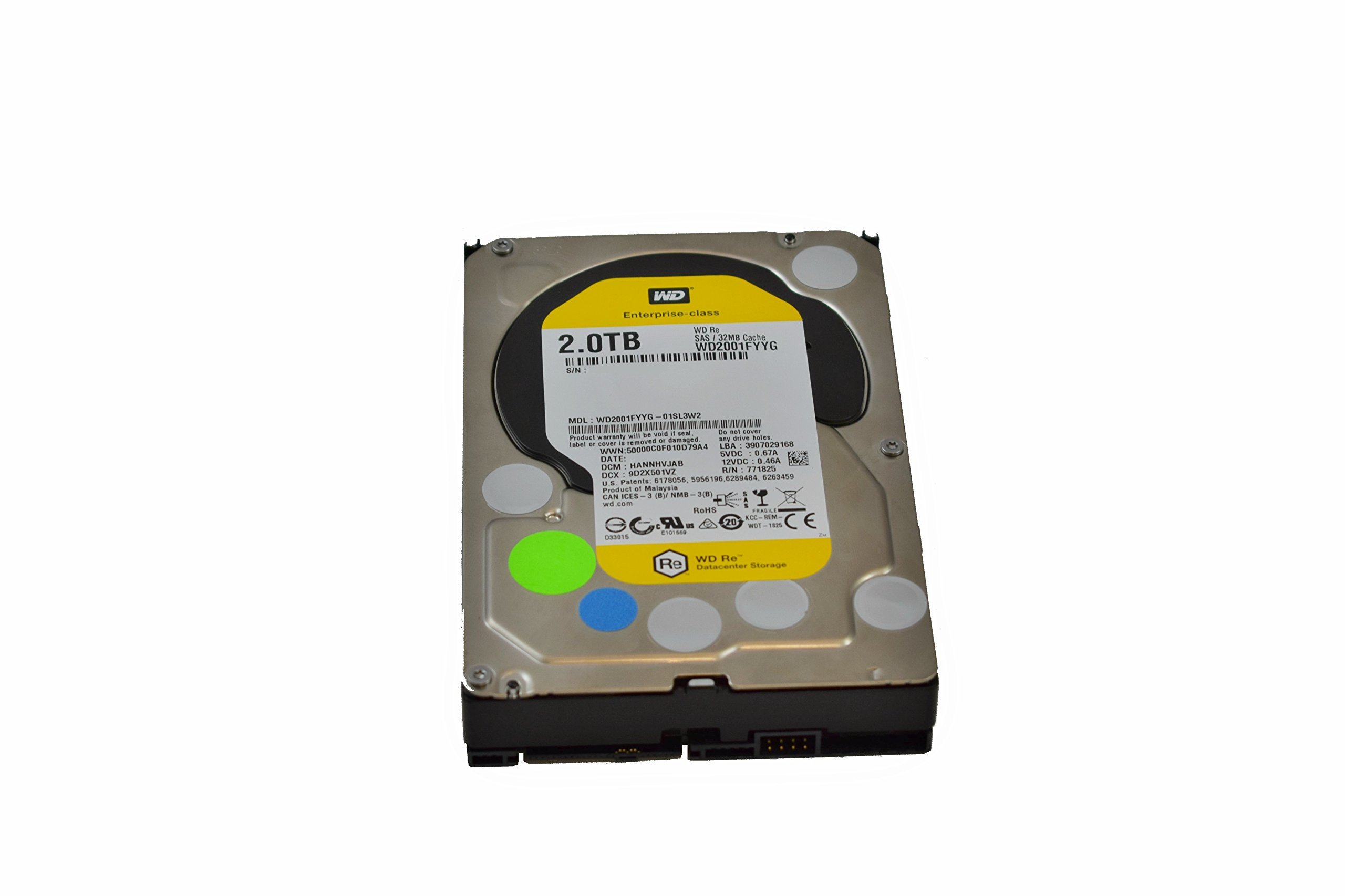 WD RE SAS 2 TB Enterprise Hard Drive: 3.5 Inch, 7200 RPM, SAS, 32 MB Cache - WD2001FYYG