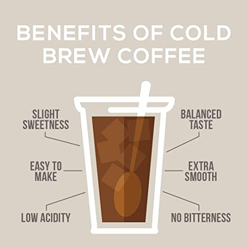 Cold Brew Organic Coarse Ground Flavored Coffee, Vanilla Flavor, Dark Roast, Colombian Supremo, Coarse Grind for Cold Brew Coffee & French Press,1 LB