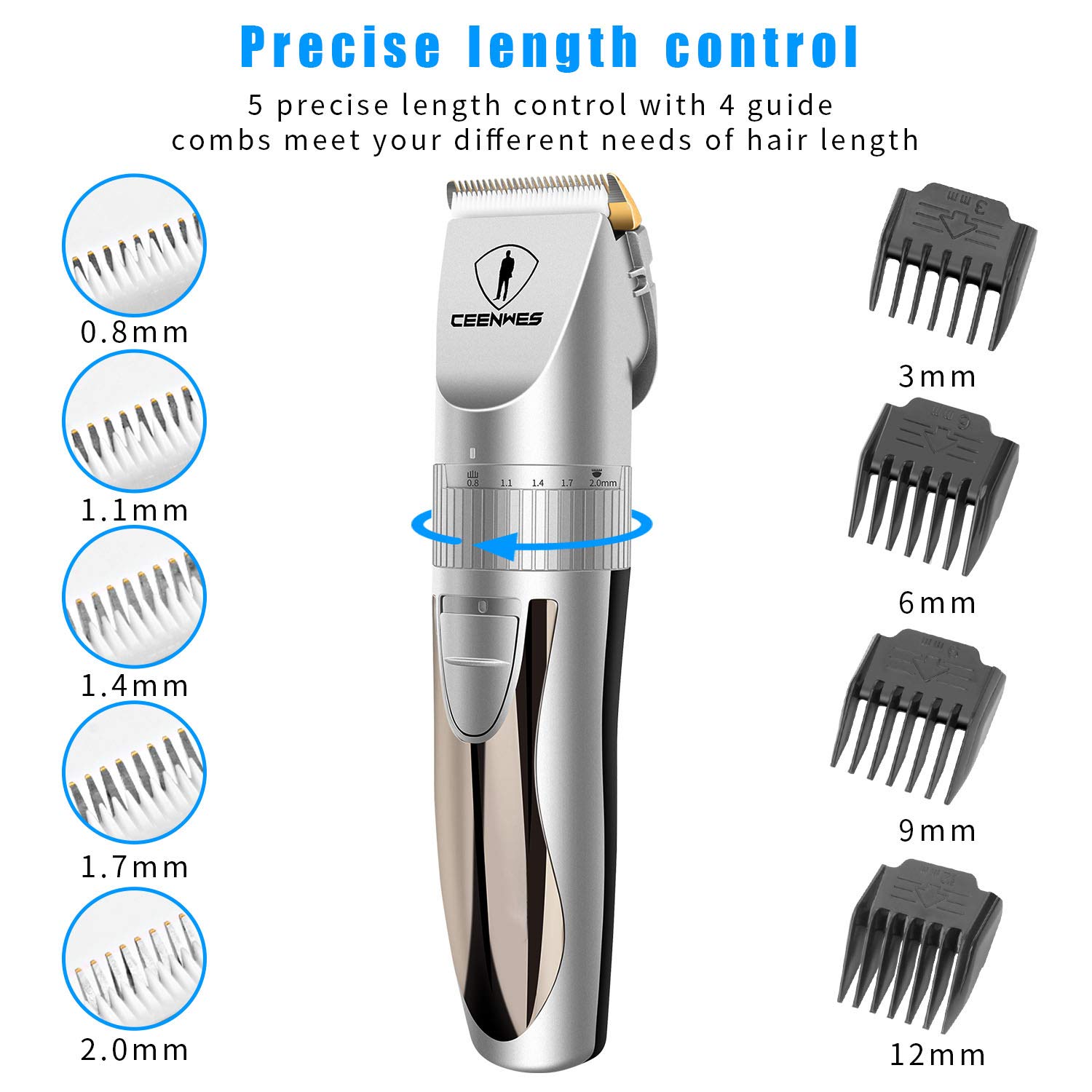 Ceenwes Hair Clippers Professional Cordless Quiet Hair Trimmers