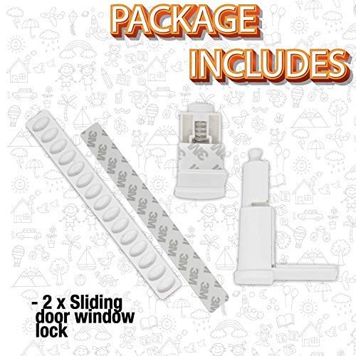 Child Proof Baby Sliding Door Lock for Home Safety Locking Latches for Windows Patio Doors.