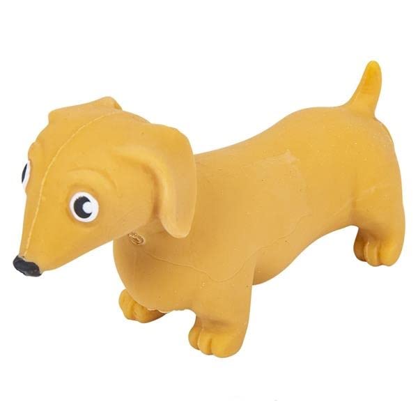 Dachshund Dogs 4 Pack Stretchable Squeezy -Fidget- Anxiety-Stress Reliever, – Party Favor, Accessory, Goody Bags, Prizes, Piñatas, Stocking Stuffers, Carnivals