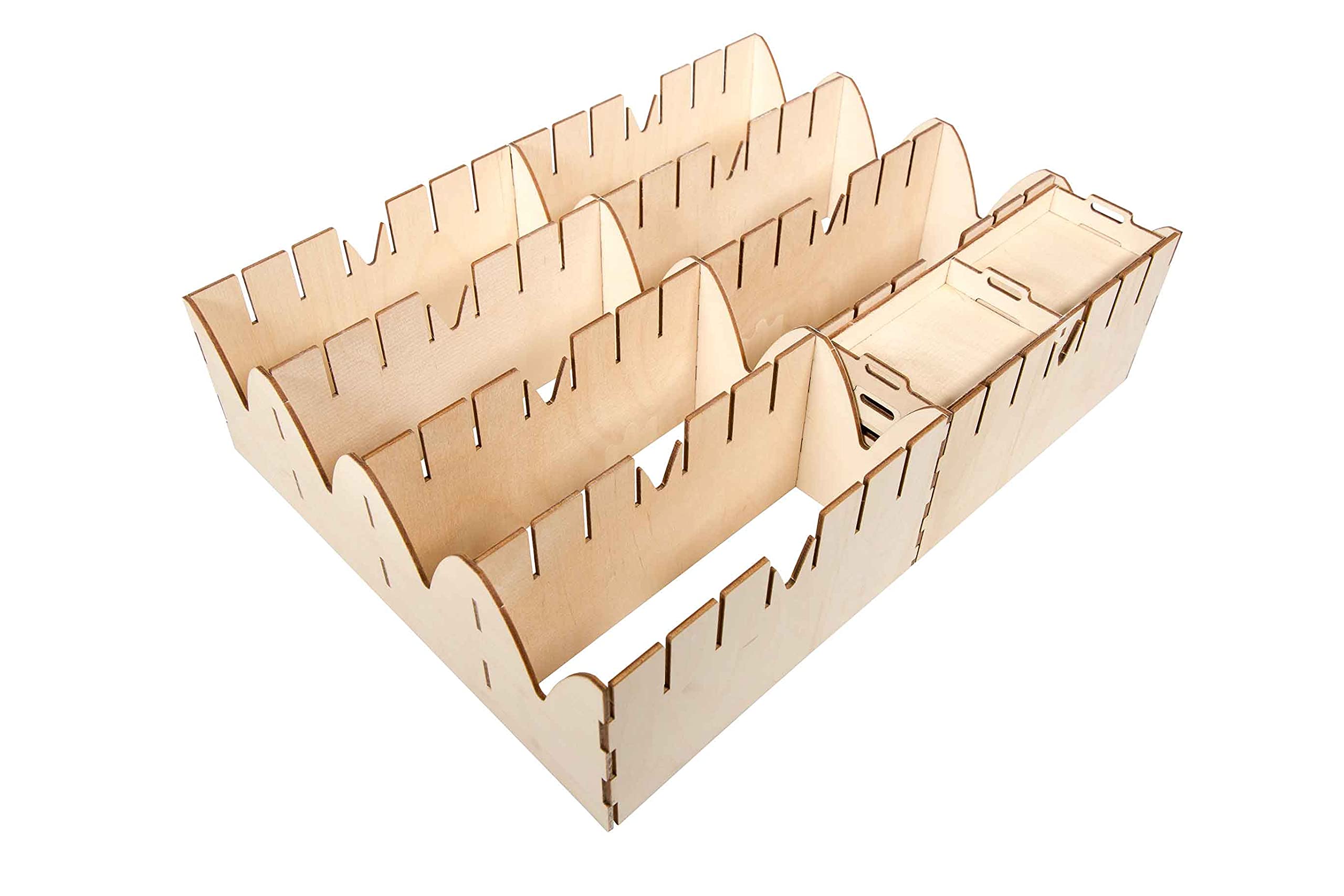 The Broken Token Game Organizer Compatible with Red Dragon Inn: The Character Trove - Wooden Game Organizing Box with Multiple Trays, Dividers and Rows