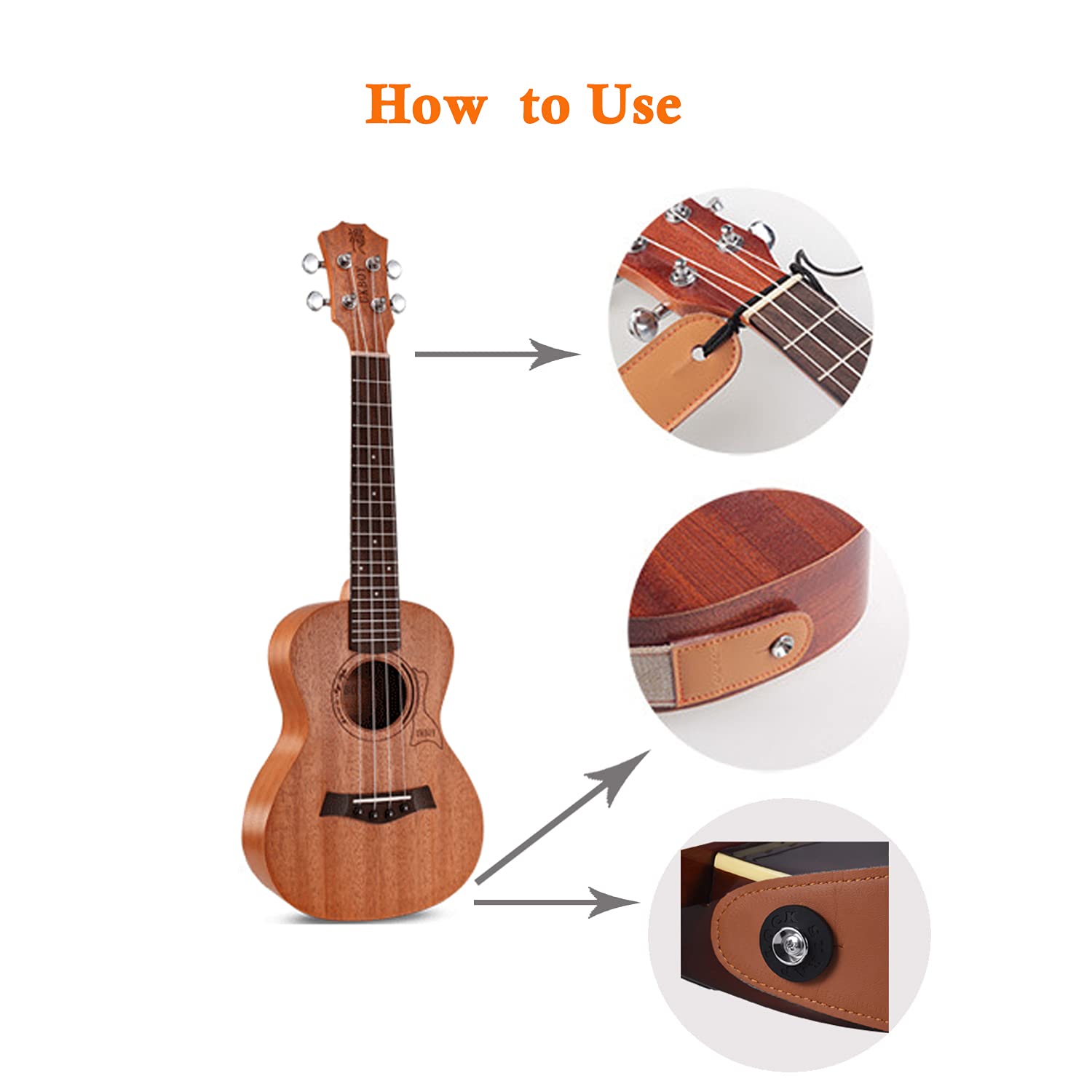 Ukulele Strap Adjustable Ukulele Shoulder Strap of Cotton Linen Style Durable Ends,with Picks Ukelele Strap Locks Buttons End Pins,for Soprano Concert Tenor Baritone Uke (Coffee)