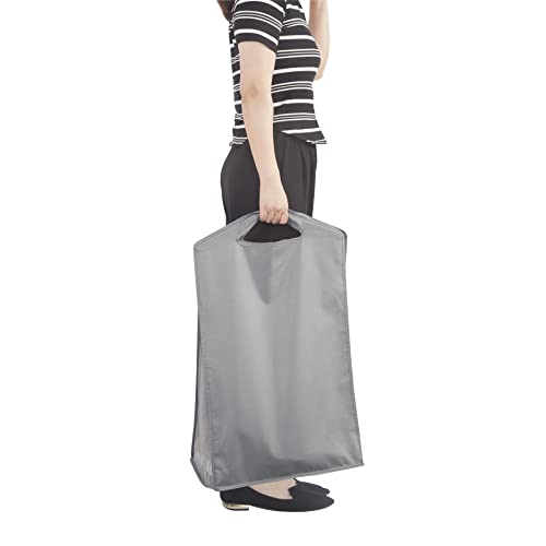 STORAGE MANIAC 2-Pack Hanging Laundry Hamper, Front See-Through Mesh Bag, Slim Basket, Double Hanging Closet Hamper, Narrow Organizer, Grey
