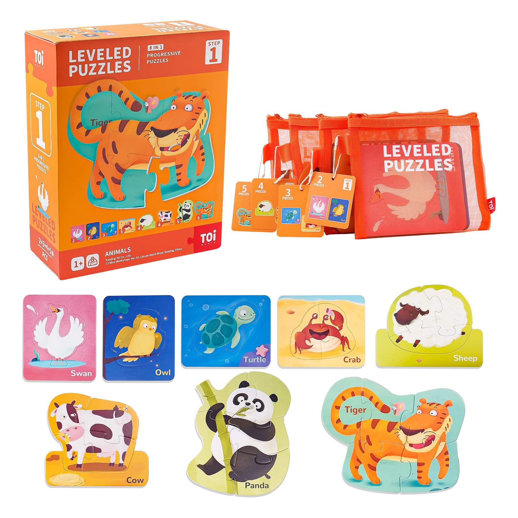 TOI Leveled Puzzles for Kids Aged 6 and Up, Toddler Puzzle Preschool Learning Jigsaw Puzzles, Large Pieces Educational Game for Boys Girls, Classic Education Step 7